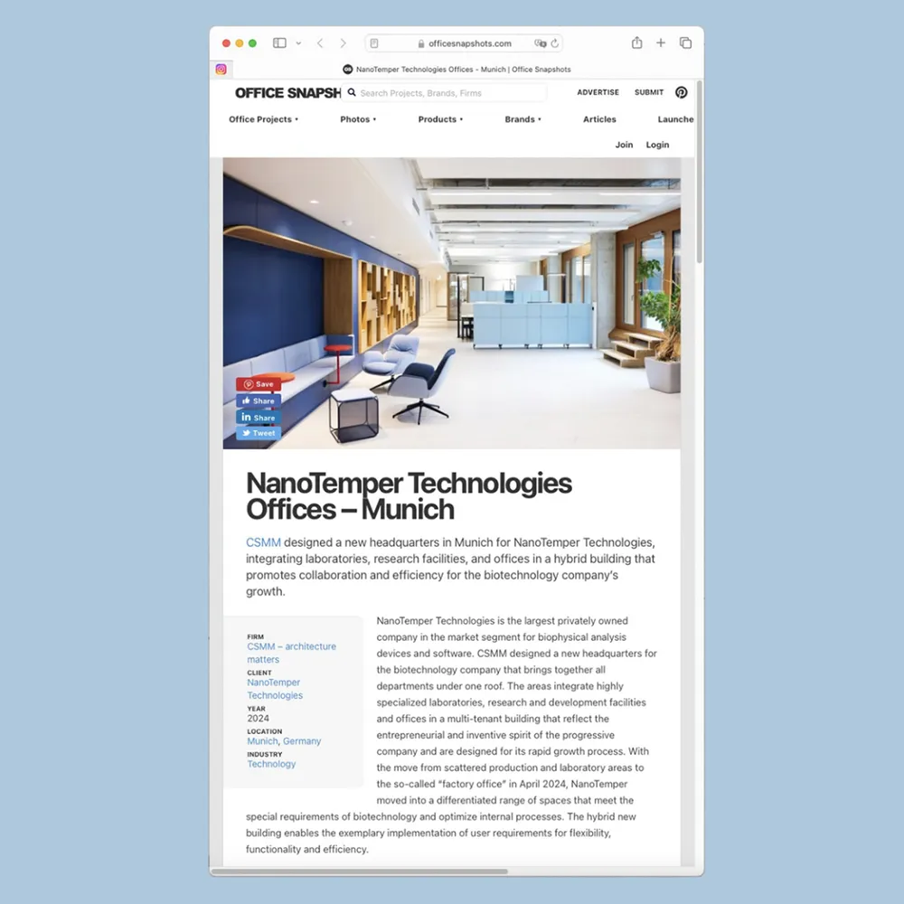 Publication Office Snapshots - Nanotemper Technologies | CSMM